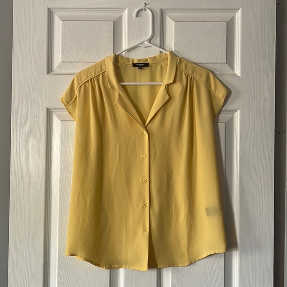 Tops | Yellow Sheer Blouse | Poshmark